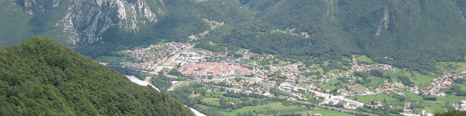 Arial view of Venzone from Mount San Simeone