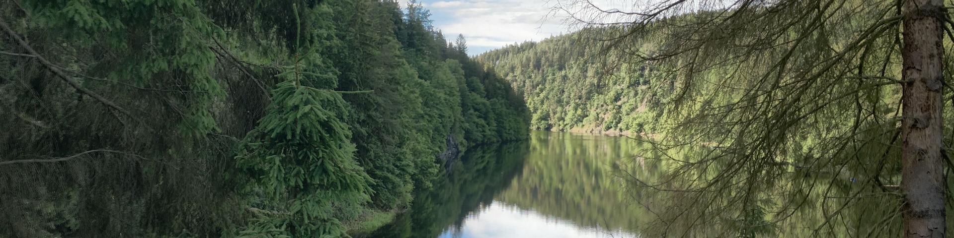 Die Saale im Saale-Orla-Kreis, Teil des Thüringer Schiefergebirges.