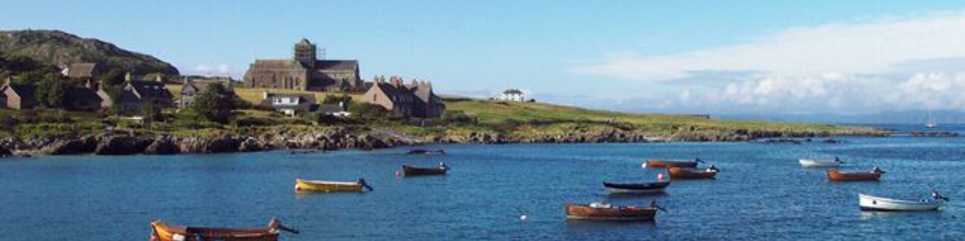 Sound of Iona. Sound of Iona from the Fionnphort to Iona Ferry. The abbey on Iona is in the background.