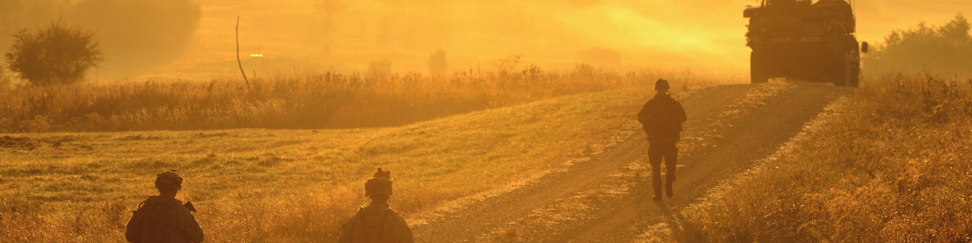 U.S. Army Europe soldiers of the 2nd Cavalry Regiment, patrol a road at the Grafenwoehr Training Area at sunrise during Saber Junction 2012, Oct. 13. U.S. Army Europe's exercise Saber Junction trains U.S. personnel and more than 1,800 multinational partners from 18 European nations ensuring multinational interoperability and an agile, ready coalition force. Training Support Activity Europe Photo by Markus Rauchenberger Date Taken:10.13.2012 Location:GRAFENWOEHR, BY, DE Read more: www.dvidshub.net/image/722455/saber-junction-2012#.UHxHHB...
