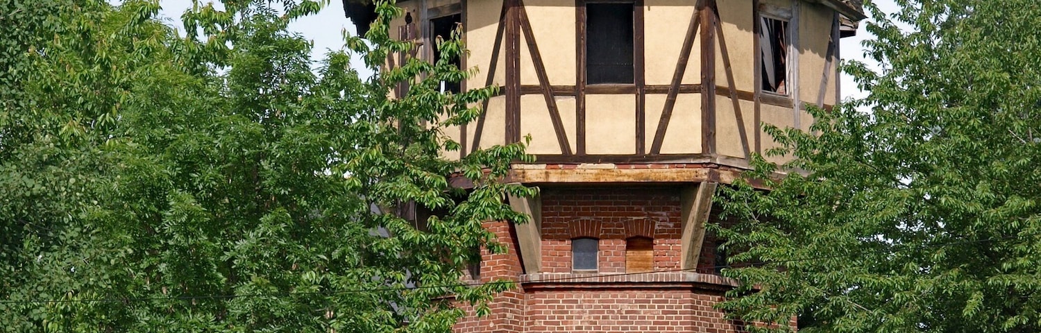 Wasserturm auf dem Bahnhofsgelände in Weida
