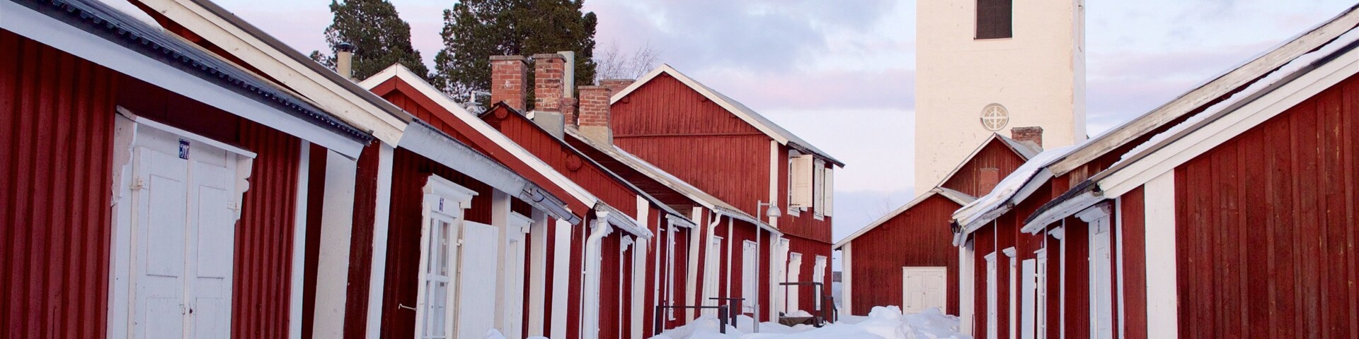 Gammelstad featuring a small town or village and snow