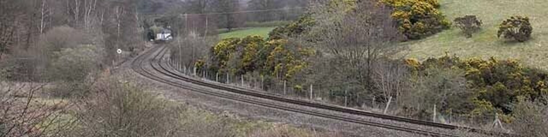 Carlisle to Newcastle railway Looking east, just to the east of the long-defunct How Mill Station.