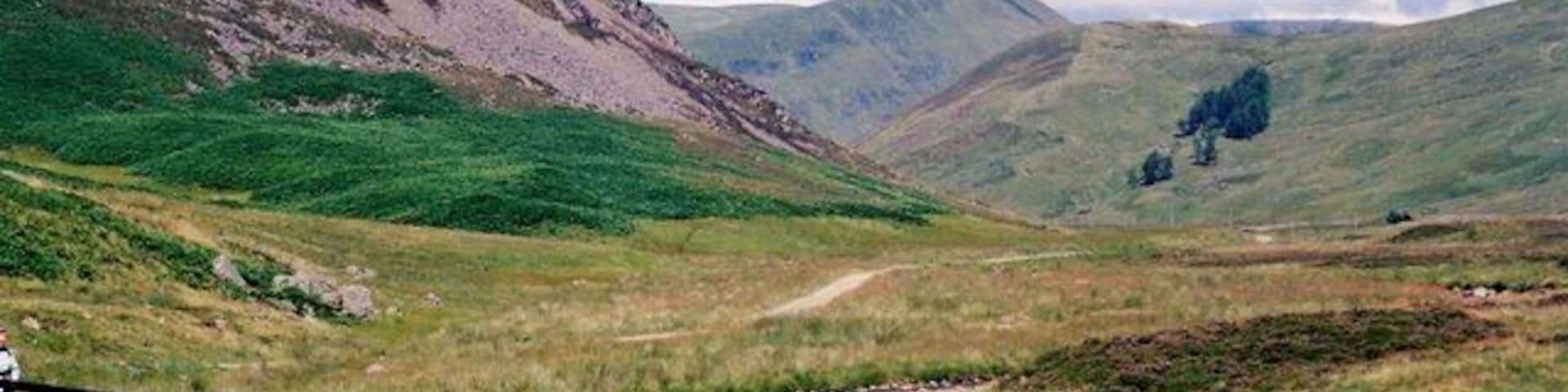 Footbridge in Glen Isla Wooden footbridge in a rather decayed state. Not the safest way to cross the River Isla.