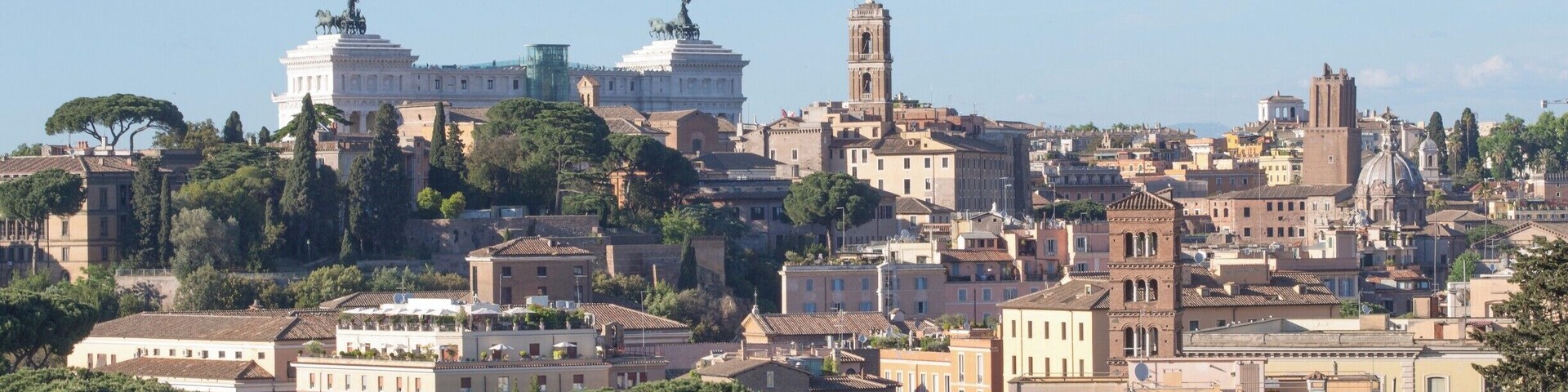 Giardino degli Aranci, the orange garden, offers a beautiful view over Rome and sights as Vittorio Emanuel and St.Peter's Basilicas dome. This place is especially popular at sunset, when the park seems to be full of couples in love.
