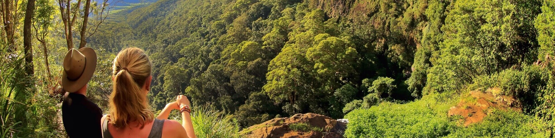 Looking out over Moran Falls in  Lamington National Park on the Gold Coast
