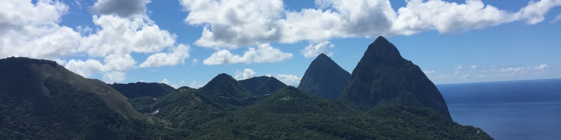 Les Pitons. A caldera famous for its healing volcanic mud baths.