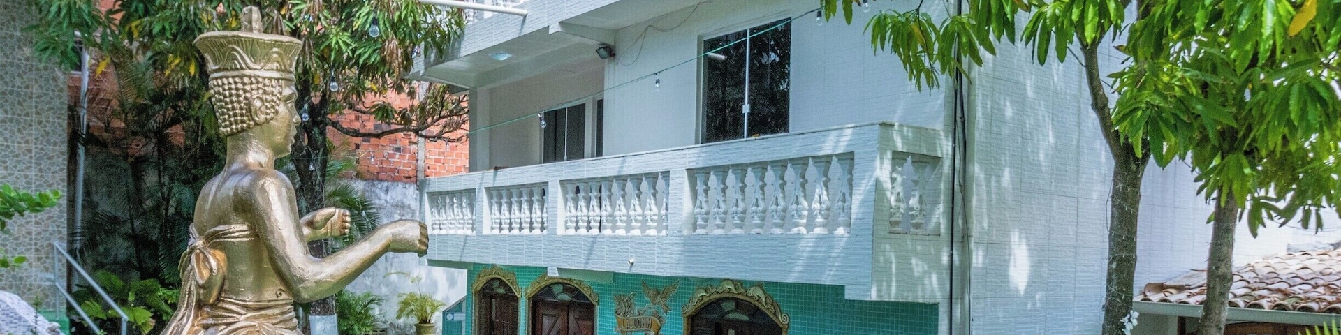 Main hall of Ilê Odó Ogé (Terreiro Pilão de Prata), a Candomblé temple in Boca do Rio, Salvador, Bahia. #BVStrove