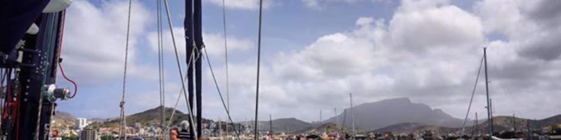 Sailing into Mindelo, Sao Vicente, Cape Verde