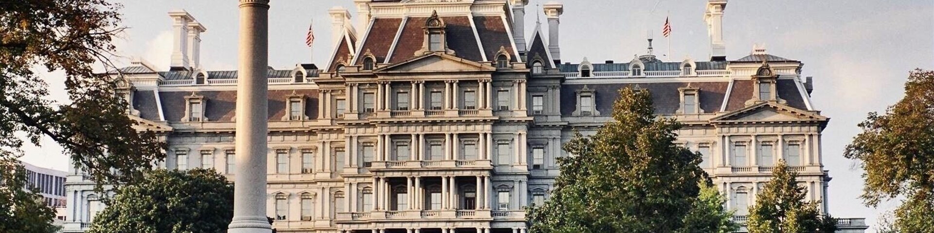 The Eisenhower Executive Office Building formerly known as the Old Executive Office Building and even earlier as the State, War, and Navy Building—is a U.S. government building situated just west of the White House in the U.S. capital of Washington, D.C. Maintained by the General Services Administration, it is occupied by the Executive Office of the President, including the Office of the Vice President of the United States.