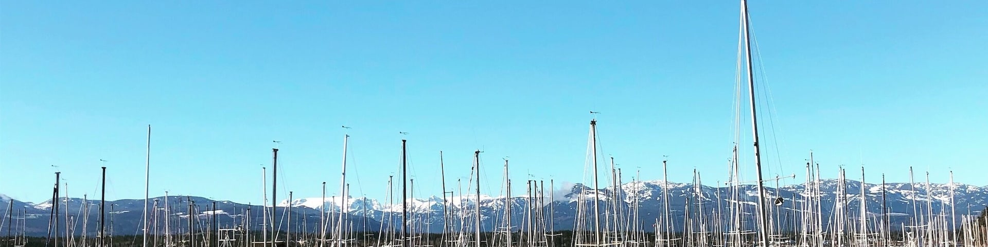 A stunning day overlooking the marina with the Comox Glacier in the background.