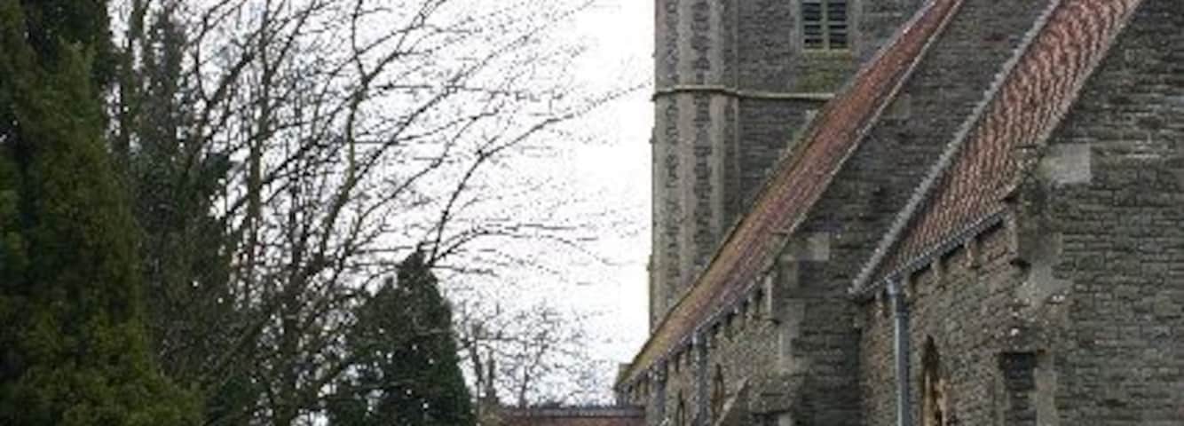 Alveston church. St Helens. Looking SW from position