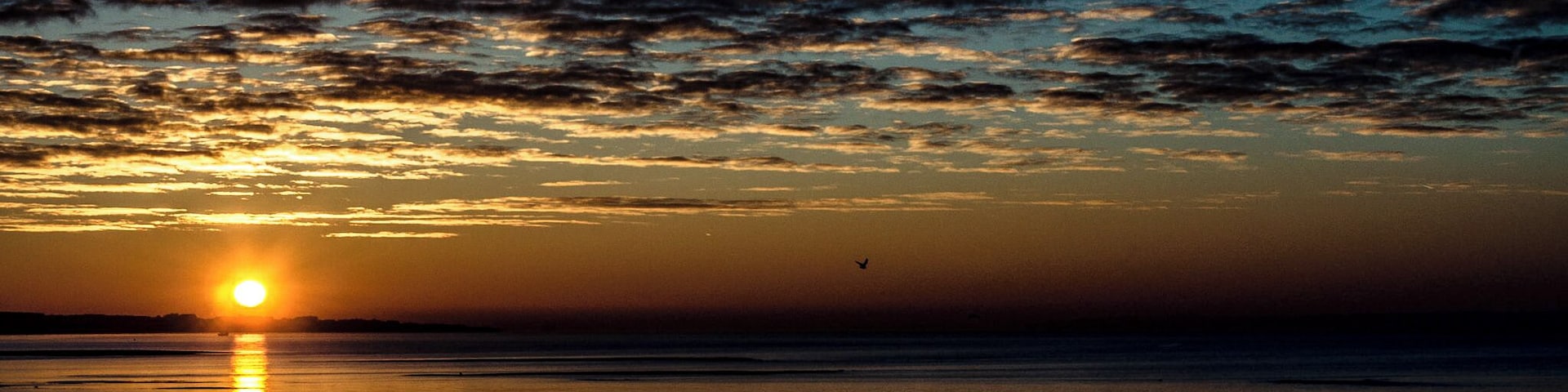 Sunrise at Hill Head, looking towards the Isle of Wight.