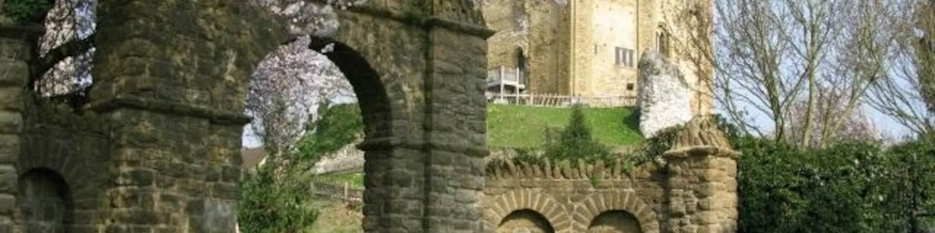 Guildford castle in early spring. Found this shot had already been submitted 1194930 by Colin Smith (no relation) 10 days earlier! Note how much the almond blossom has come out.