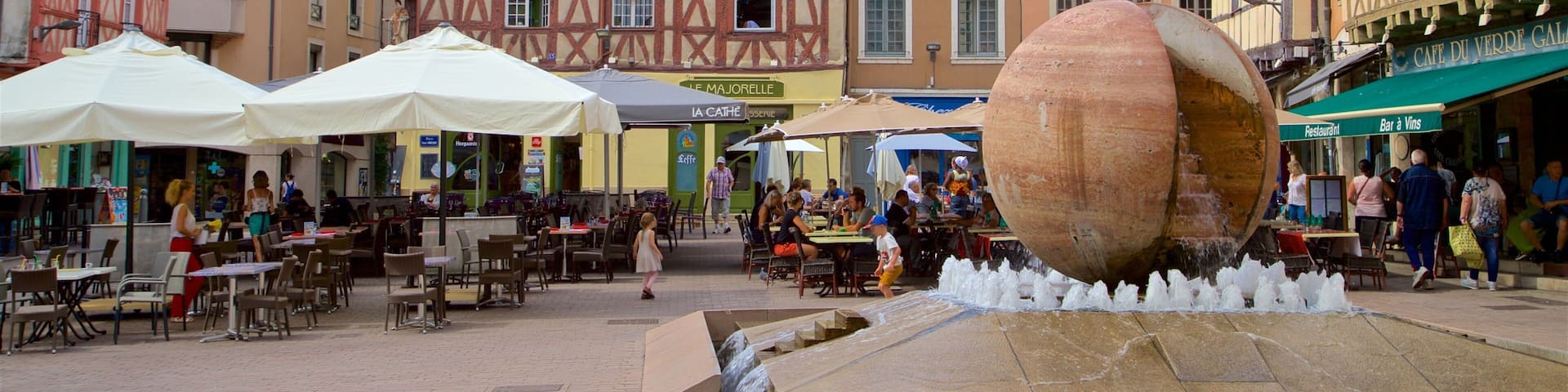 Chalon-sur-Saone featuring a city and a fountain