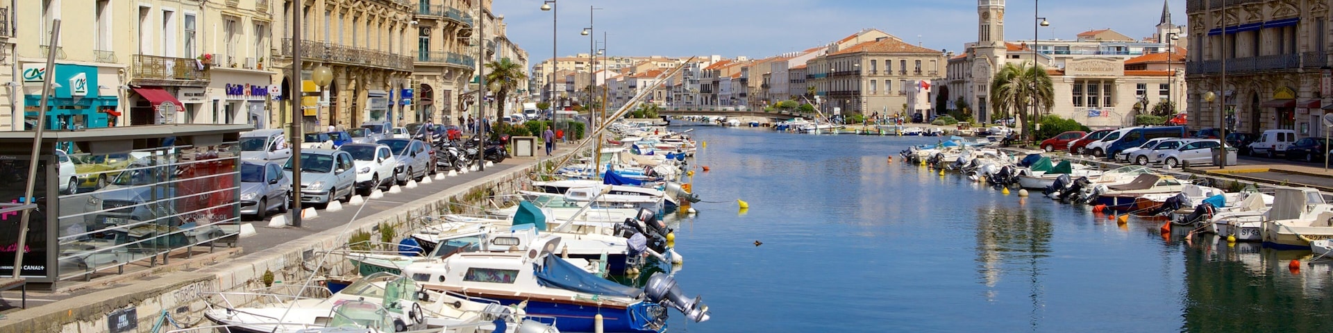 Sete featuring a bay or harbor, boating and a river or creek