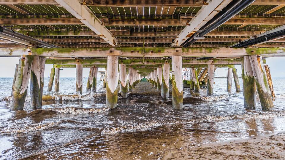When the top of the pier is too busy during the day, take a photo below it !