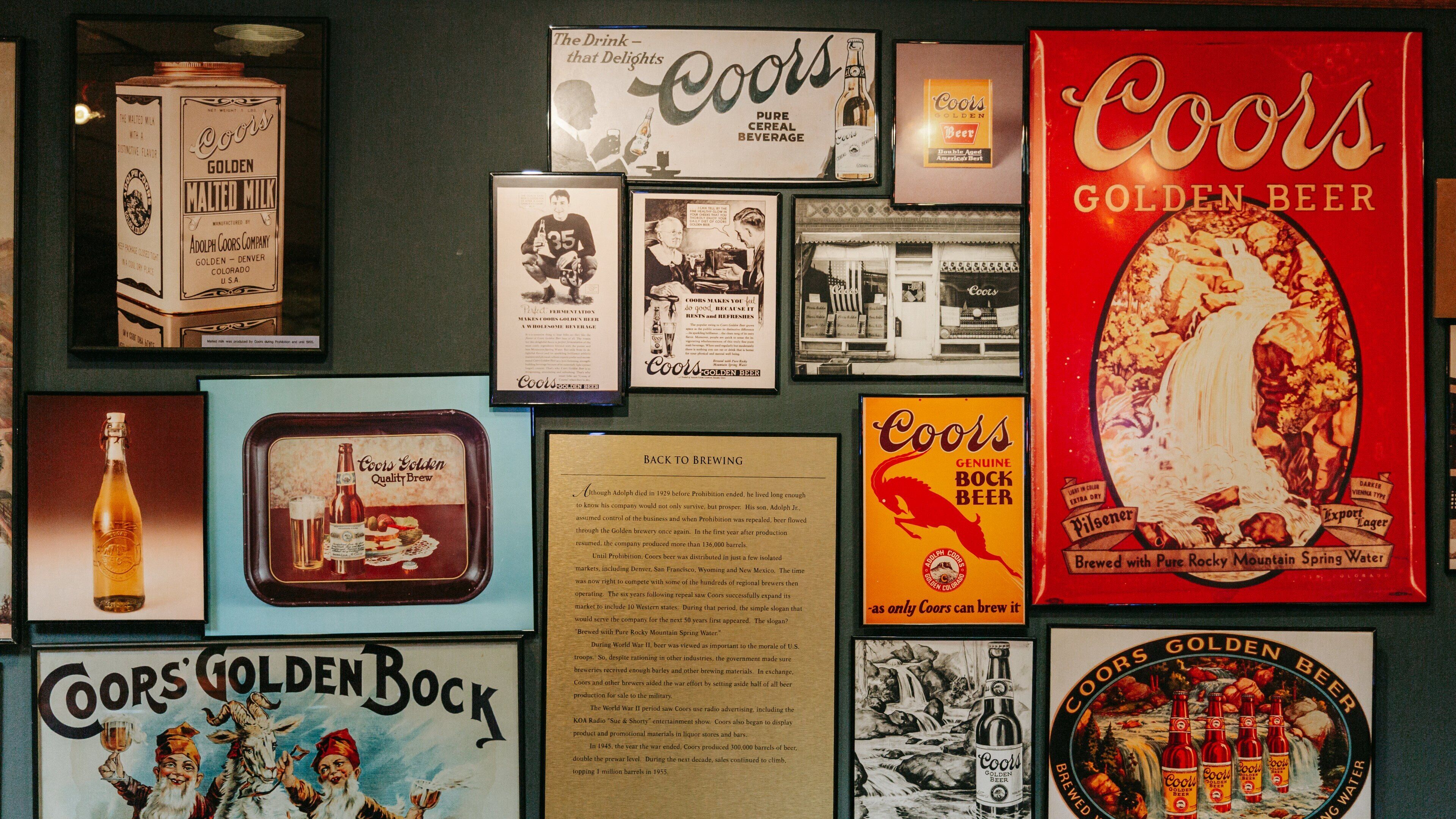 Coors Brewery featuring signage and heritage elements
