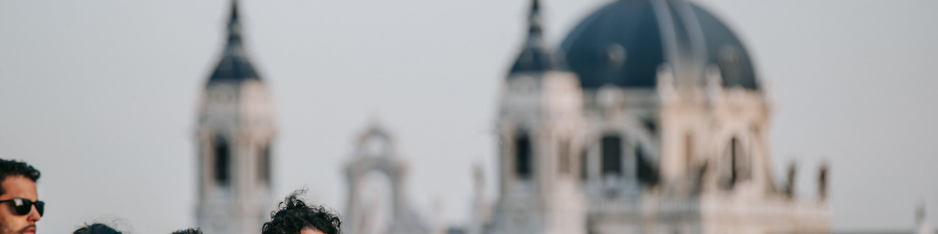 Almudena Cathedral as well as a small group of people