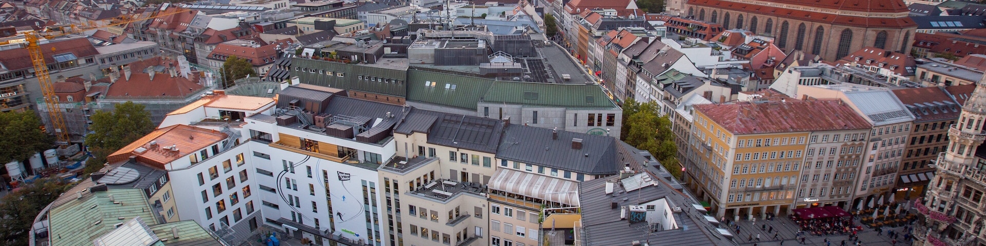 Church of Our Lady featuring a city, landscape views and a sunset