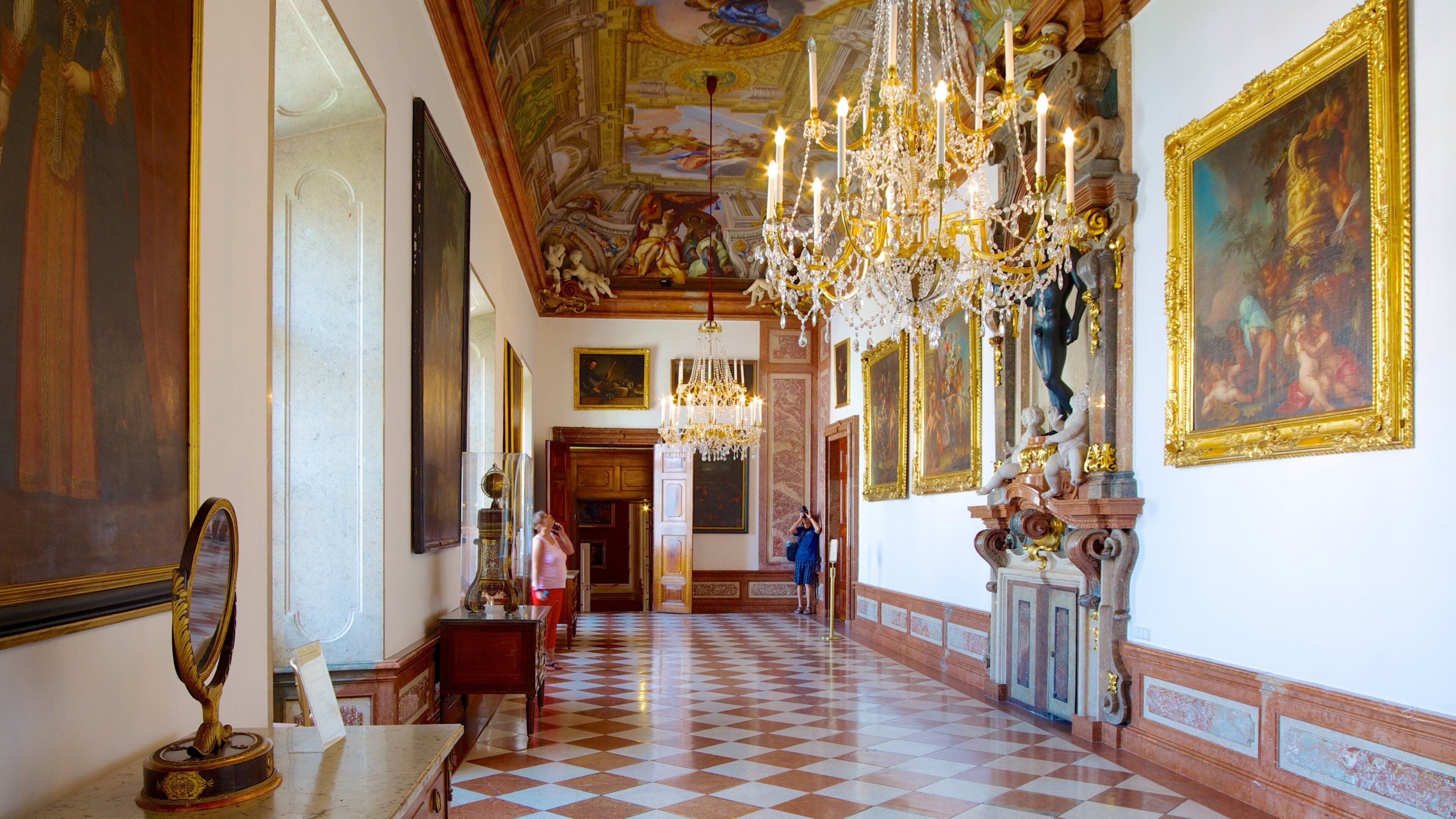 Salzburg Residenz Palace which includes interior views and art