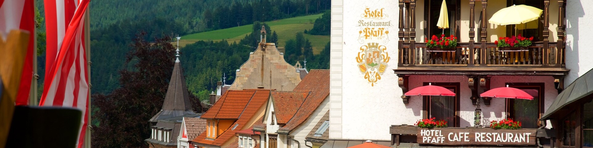 Triberg im Schwarzwald caracterizando cenas tranquilas, estilo de vida de cafeteria e uma cidade pequena ou vila