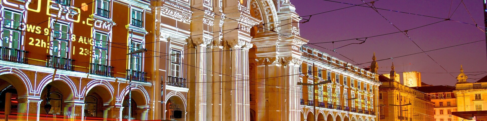 Commerce Square featuring street scenes, night scenes and a city