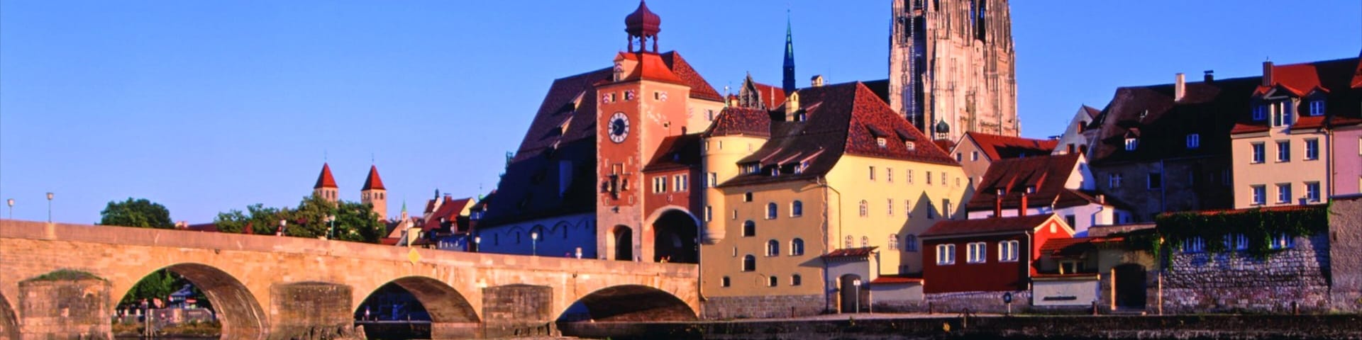 Regensburg which includes a bridge, heritage architecture and a river or creek