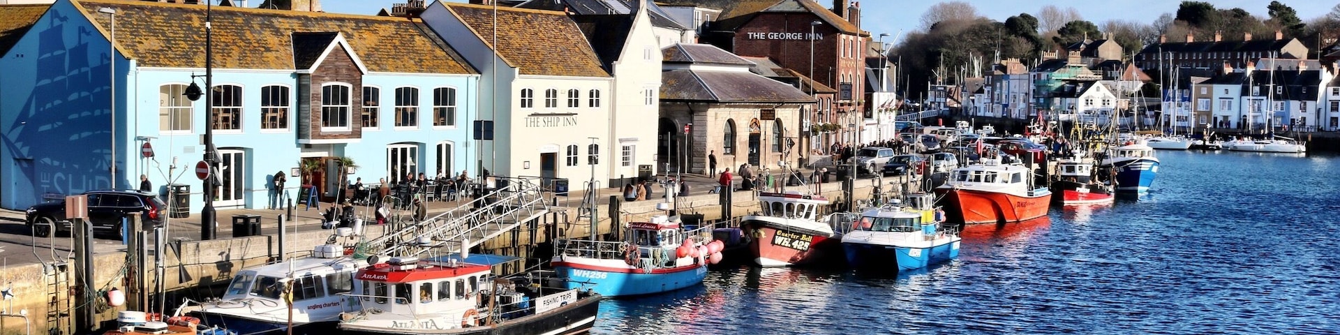 Weymouth Harbour and Marina. Sit outside the George Inn and watch the boats come and go.