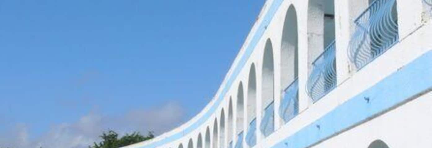 Riviera Hotel, Bowleaze Cove A view of the north wing of the post-artdeco style hotel. The furthest part of the north wing from the photographer is in SY7082