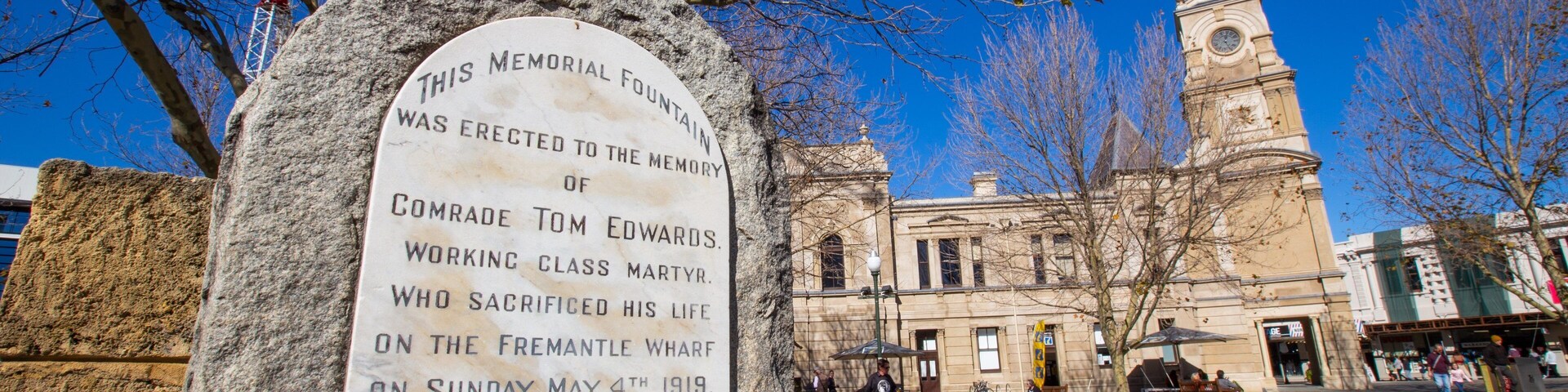 Town Hall showing signage, a church or cathedral and heritage elements