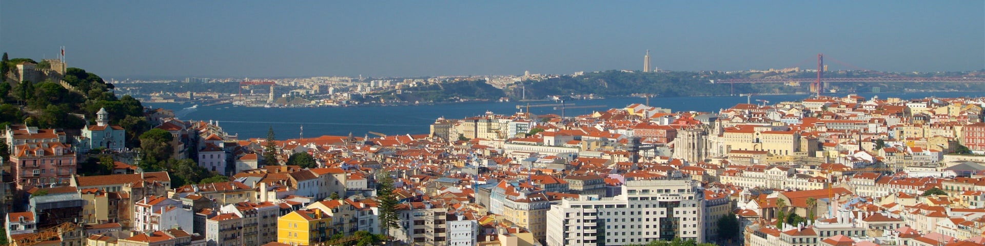Senhora do Monte Viewpoint showing a city and landscape views