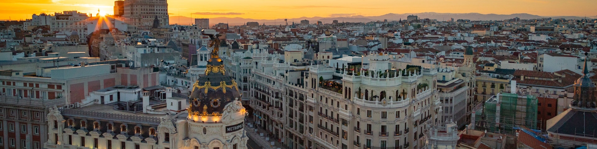 Circulo de Bellas Artes which includes a sunset, a city and landscape views