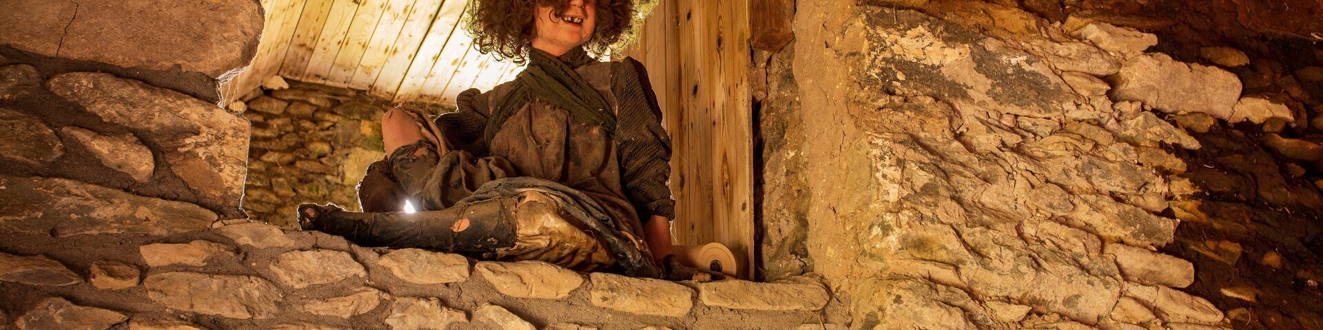 Irish Famine Cottages featuring interior views