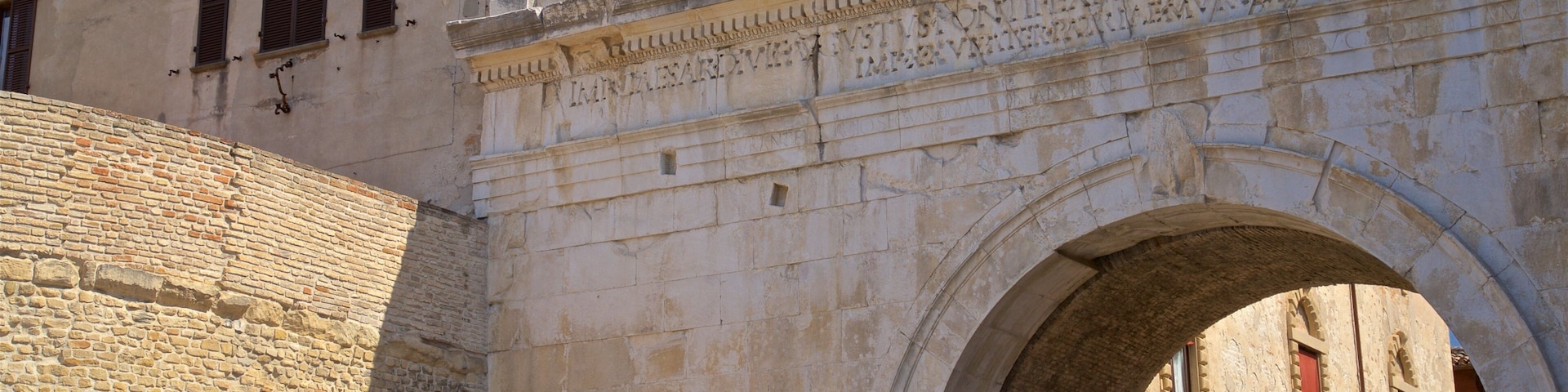 Arco di Augusto showing heritage elements