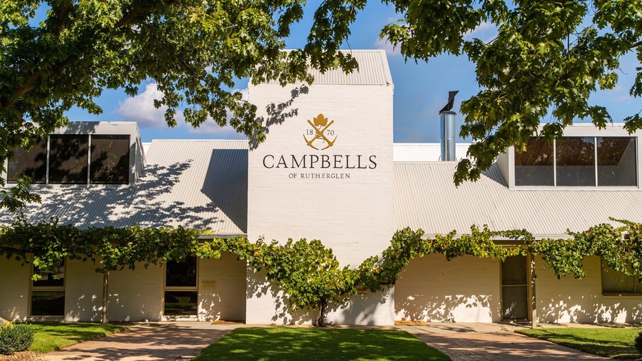 A building with a sign reading "Campbells of Rutherford" and a logo above it.