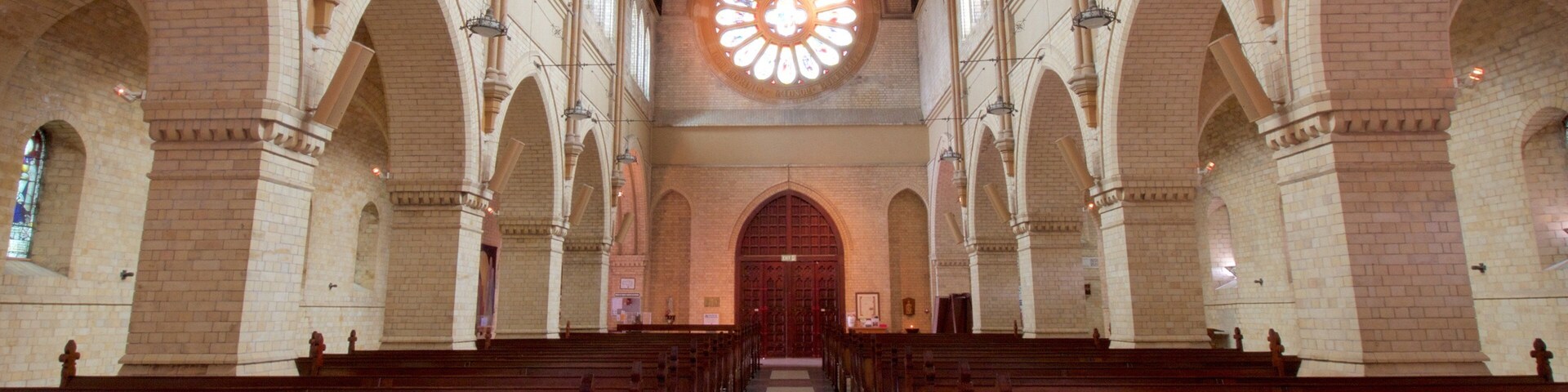 Newcastle featuring a church or cathedral and interior views