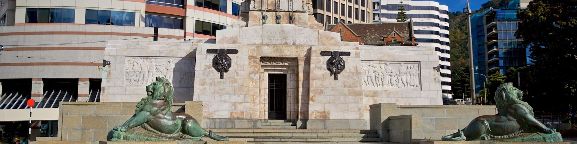 Wellington Cenotaph featuring a city and heritage elements