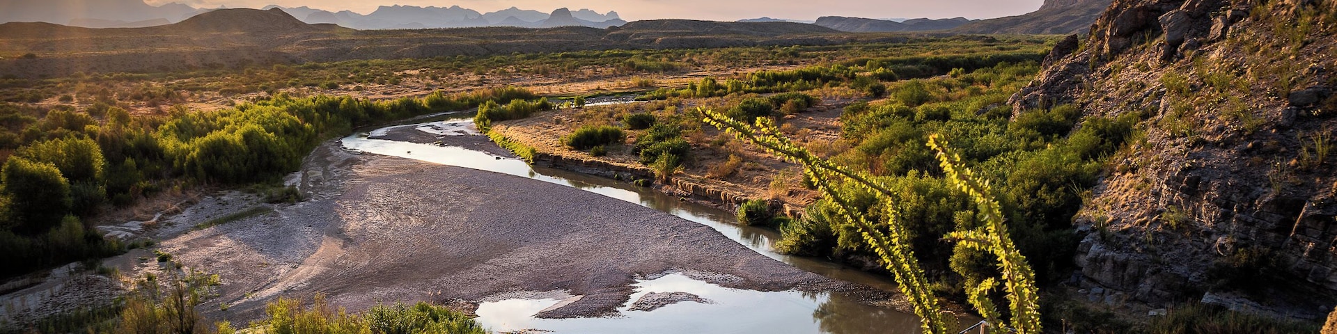 View from the mouth of Santa Elena Canyon in Big Bend