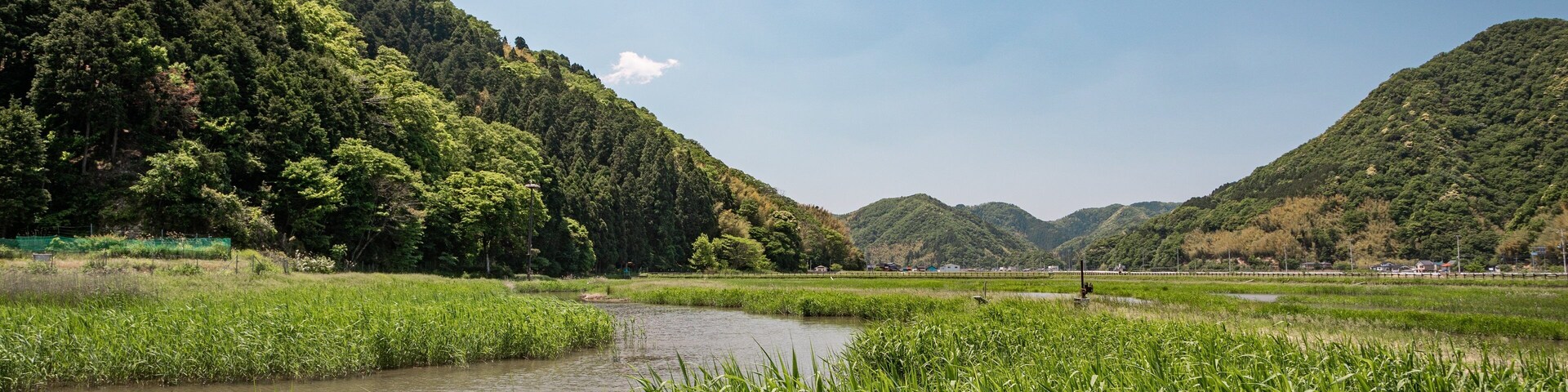 Hachigoro\'s Tojima Wetland showing tranquil scenes and a river or creek