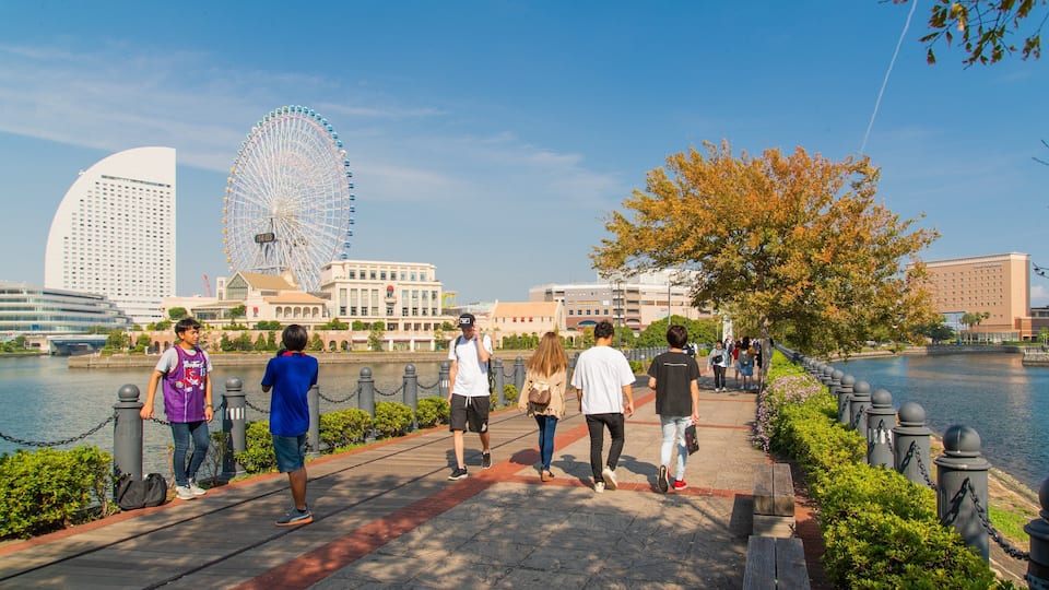 Kishamichi Promenade featuring a bay or harbor and street scenes