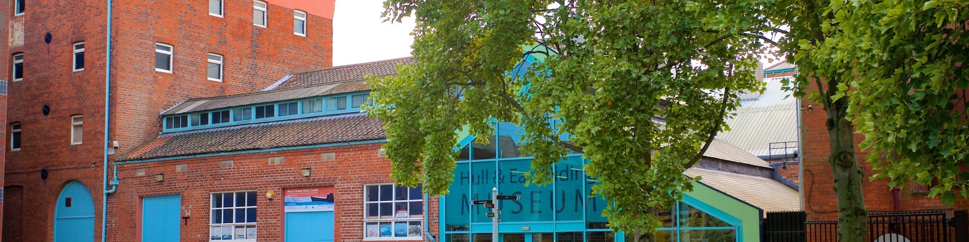 Hull and East Riding Museum assim como um pequeno grupo de pessoas