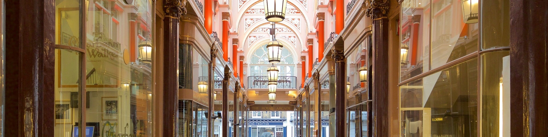 Royal Arcade which includes heritage elements, shopping and interior views