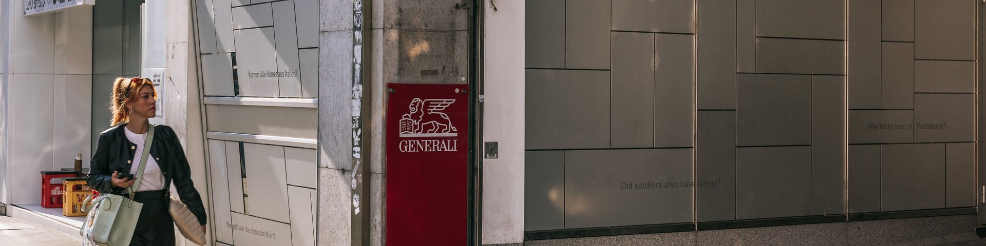 Römer Museum which includes street scenes and signage as well as an individual femail