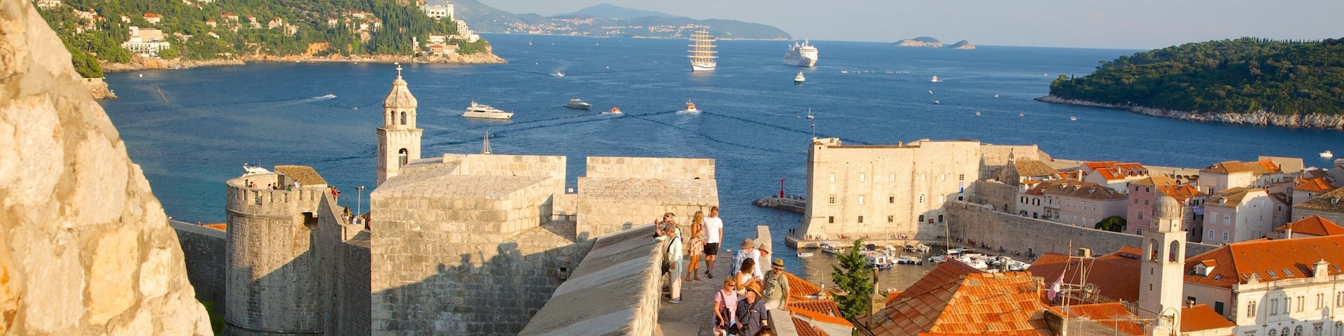 Dubrovnik - Southern Dalmatia featuring general coastal views and a coastal town as well as a small group of people