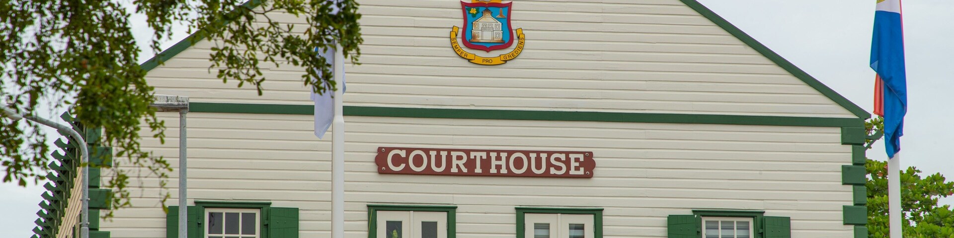 Philipsburg Courthouse which includes signage, an administrative buidling and heritage elements