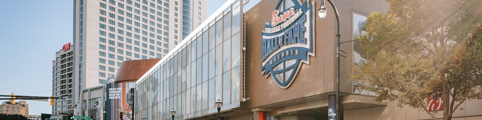 College Football Hall of Fame which includes signage