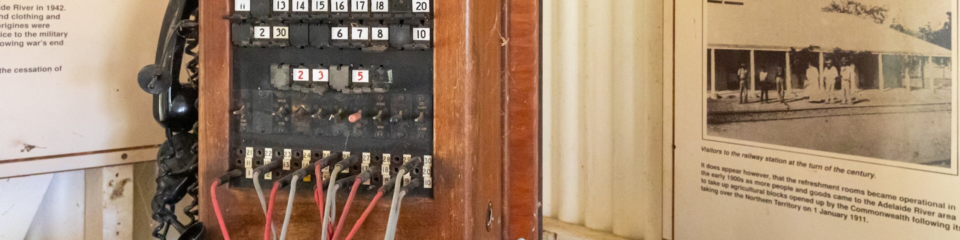 Adelaide River Railway Museum featuring heritage elements and interior views