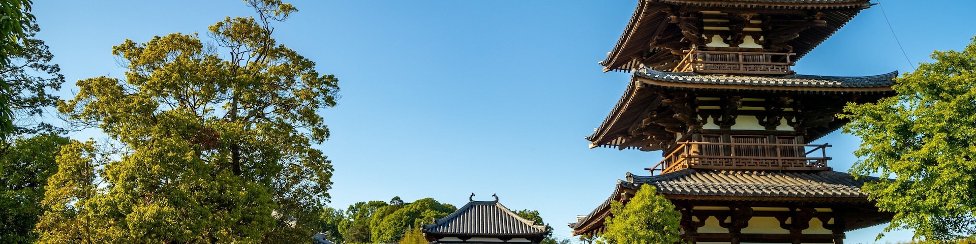 Hokiji Temple which includes a temple or place of worship and heritage elements