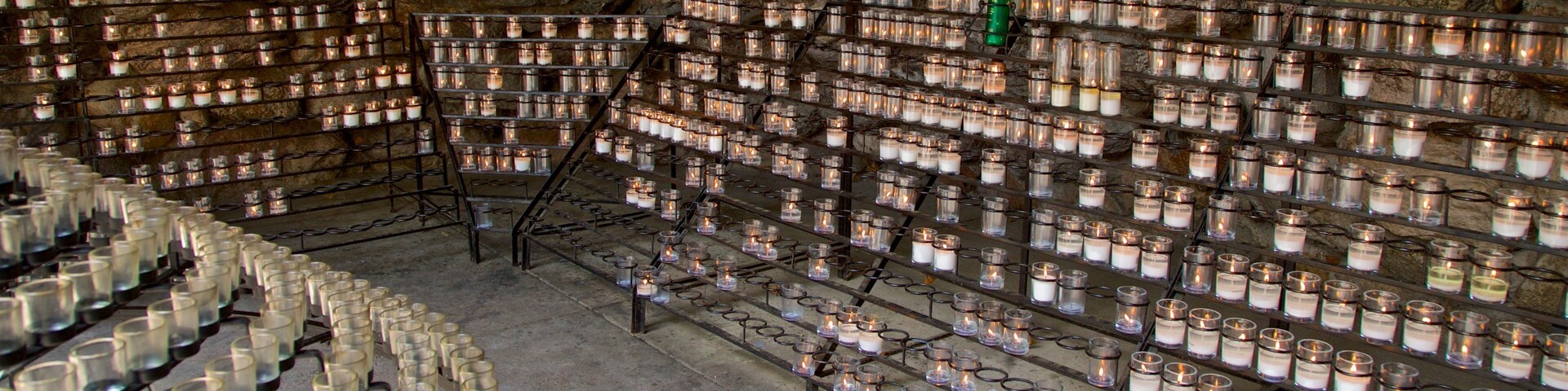 Grotto of Our Lady of Lourdes showing religious aspects and caves
